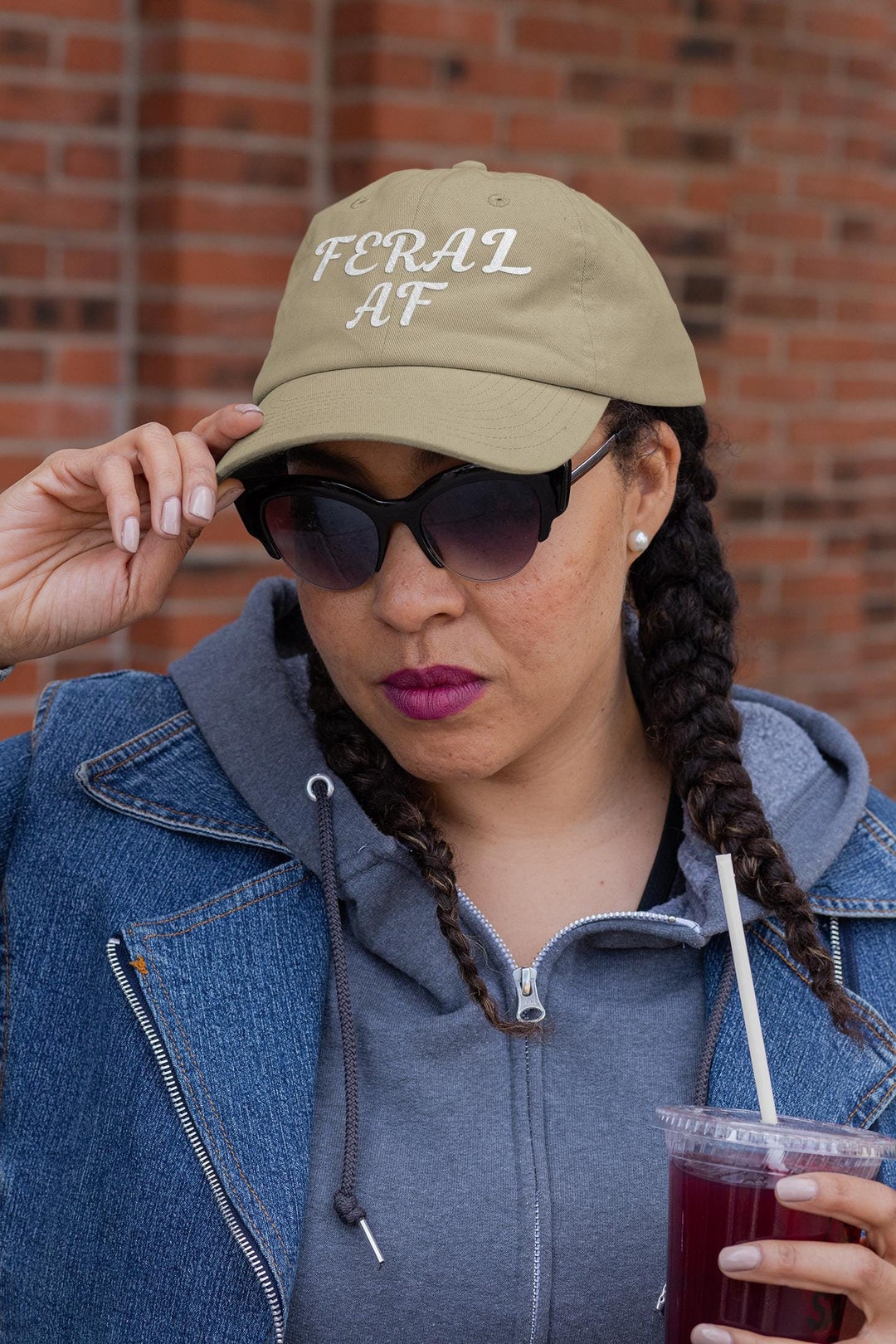 Feral AF Embroidered Hat Funny Feral AF Cap Gift for Her Feral Hat ...