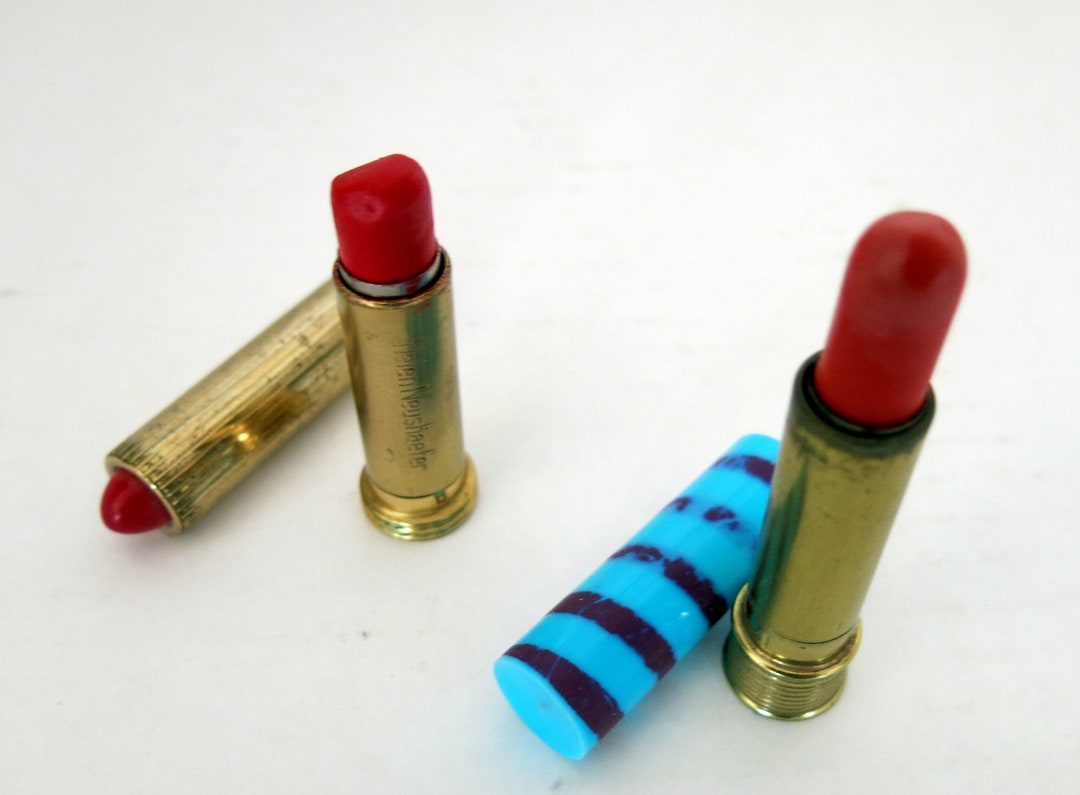 2 Vintage Lipsticks: 1940's - 1950's Metal Helen Neushaefer Goldtone ...