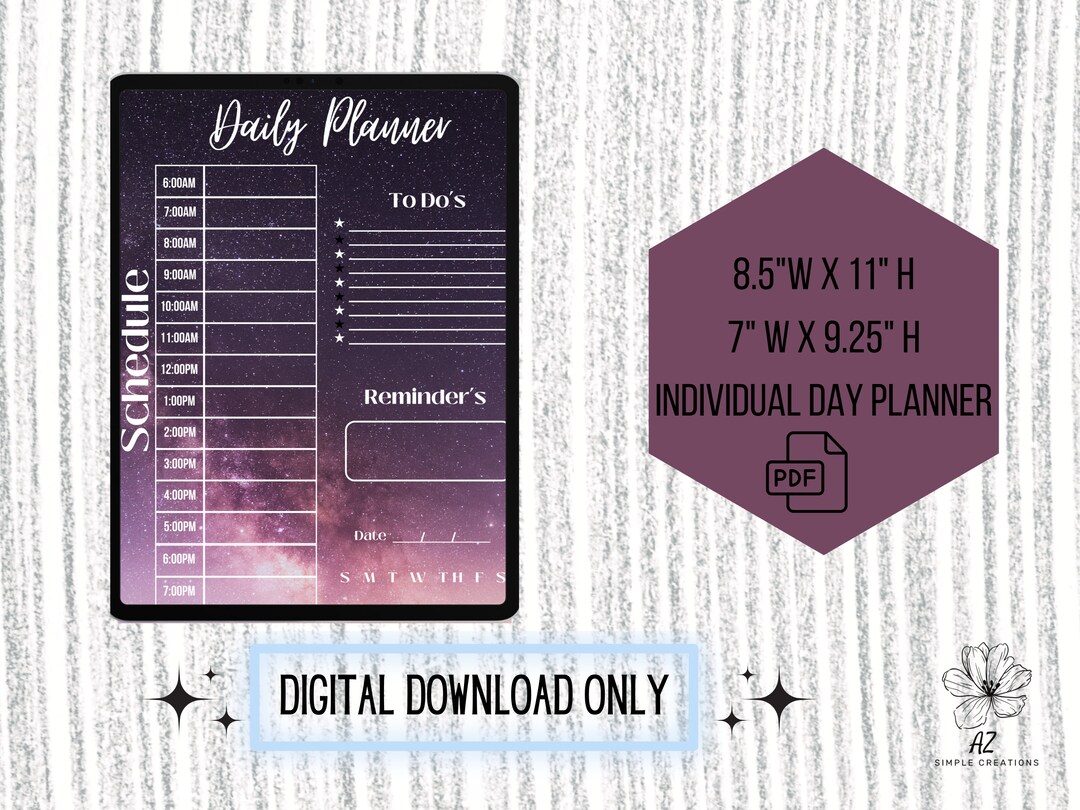 Daily Digital Planner, Space Themed Planner, Digital Planner With ...