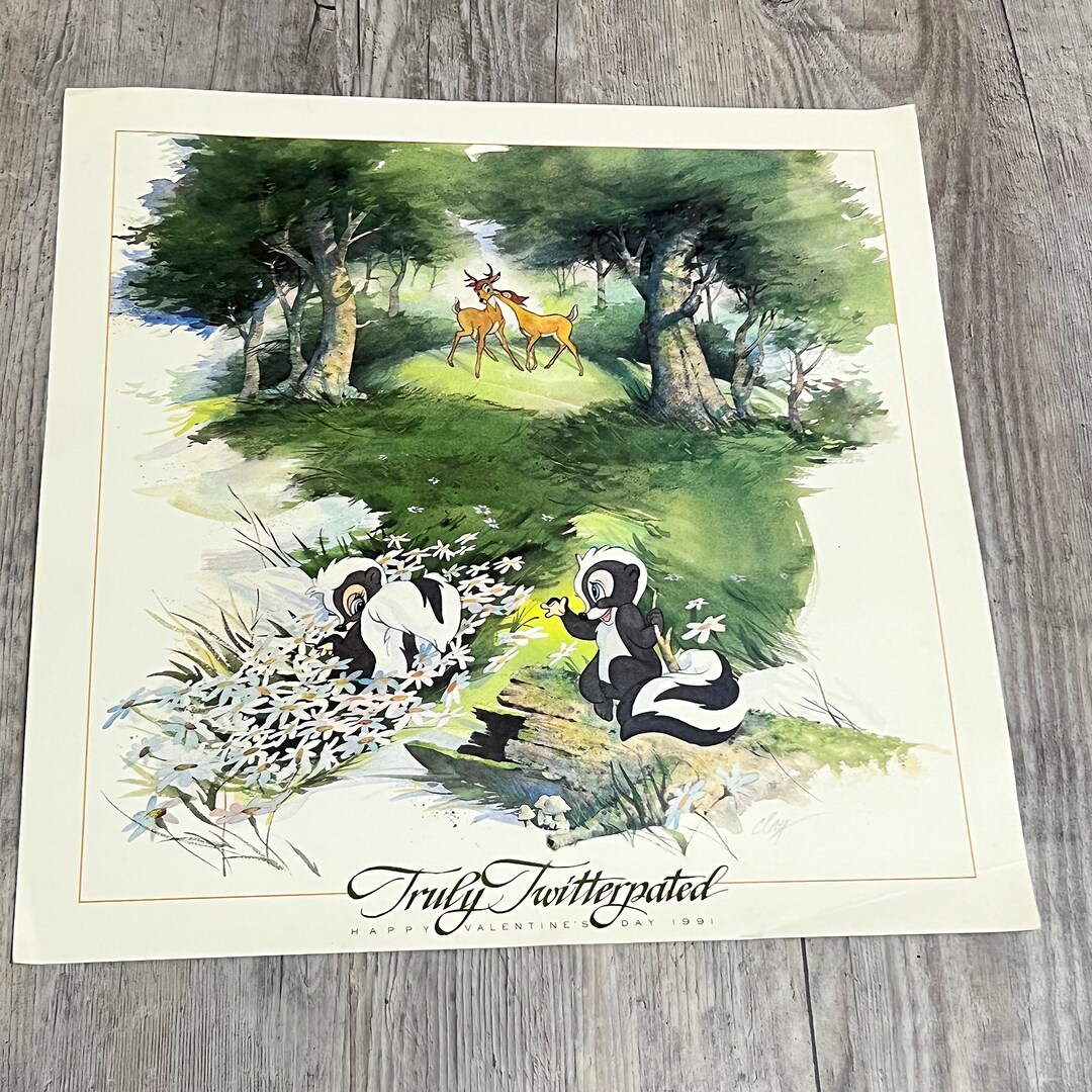 Disney Poster Card by Jesse Clay 1991 Truly Twitterpated... - Etsy