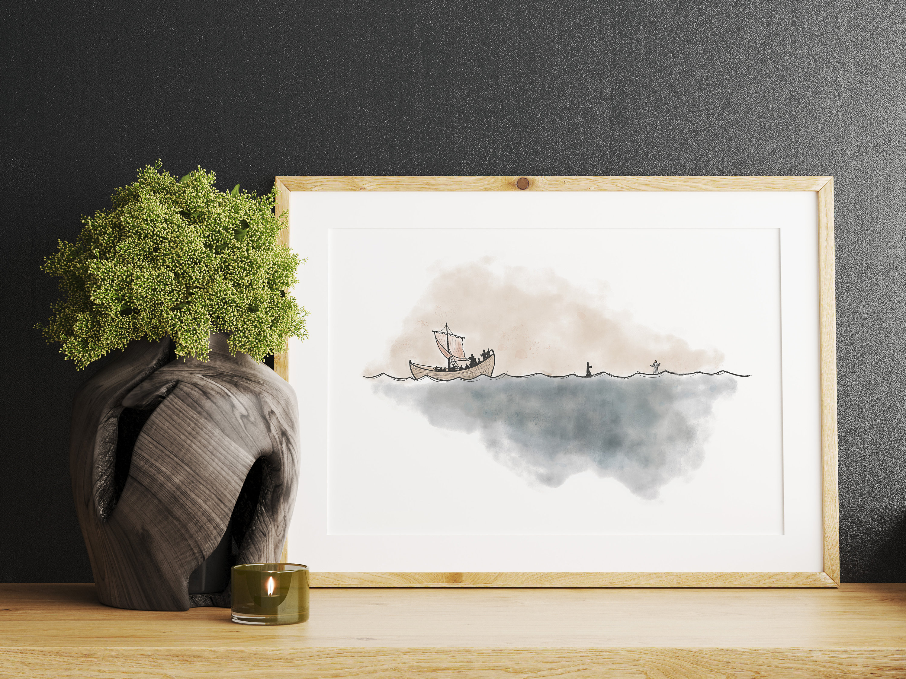 Jesus Walks on Water | Peter and Jesus | Jesus Art | Bible Art ...