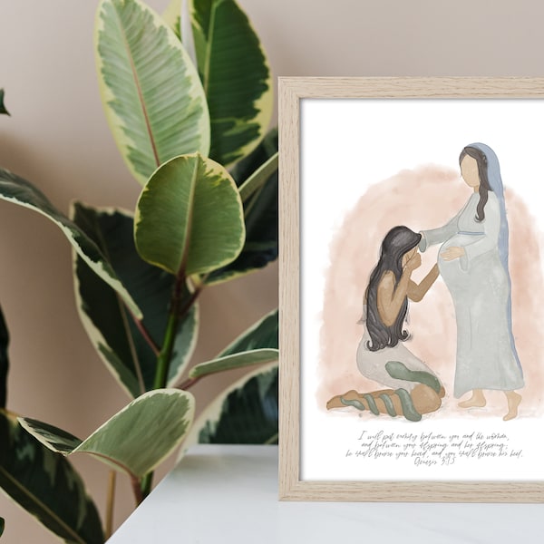 Mary and Eve Painting - Etsy