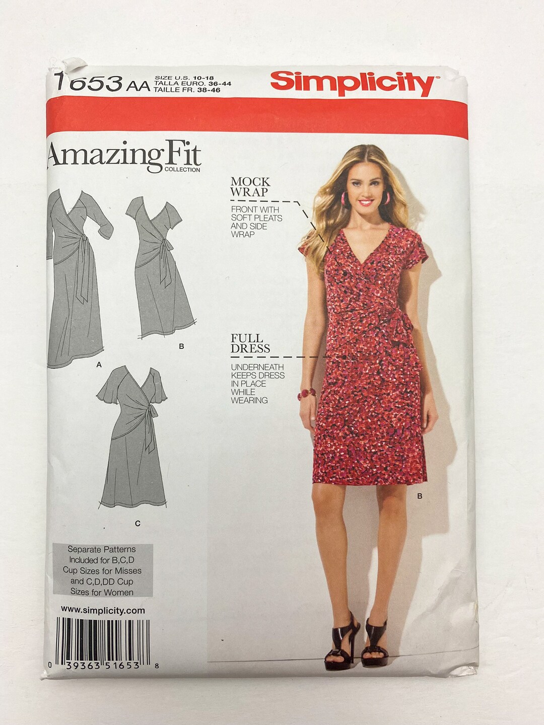 Simplicity 1653 Womens Wrap Dress Uncut Pattern Sizes AA - Etsy