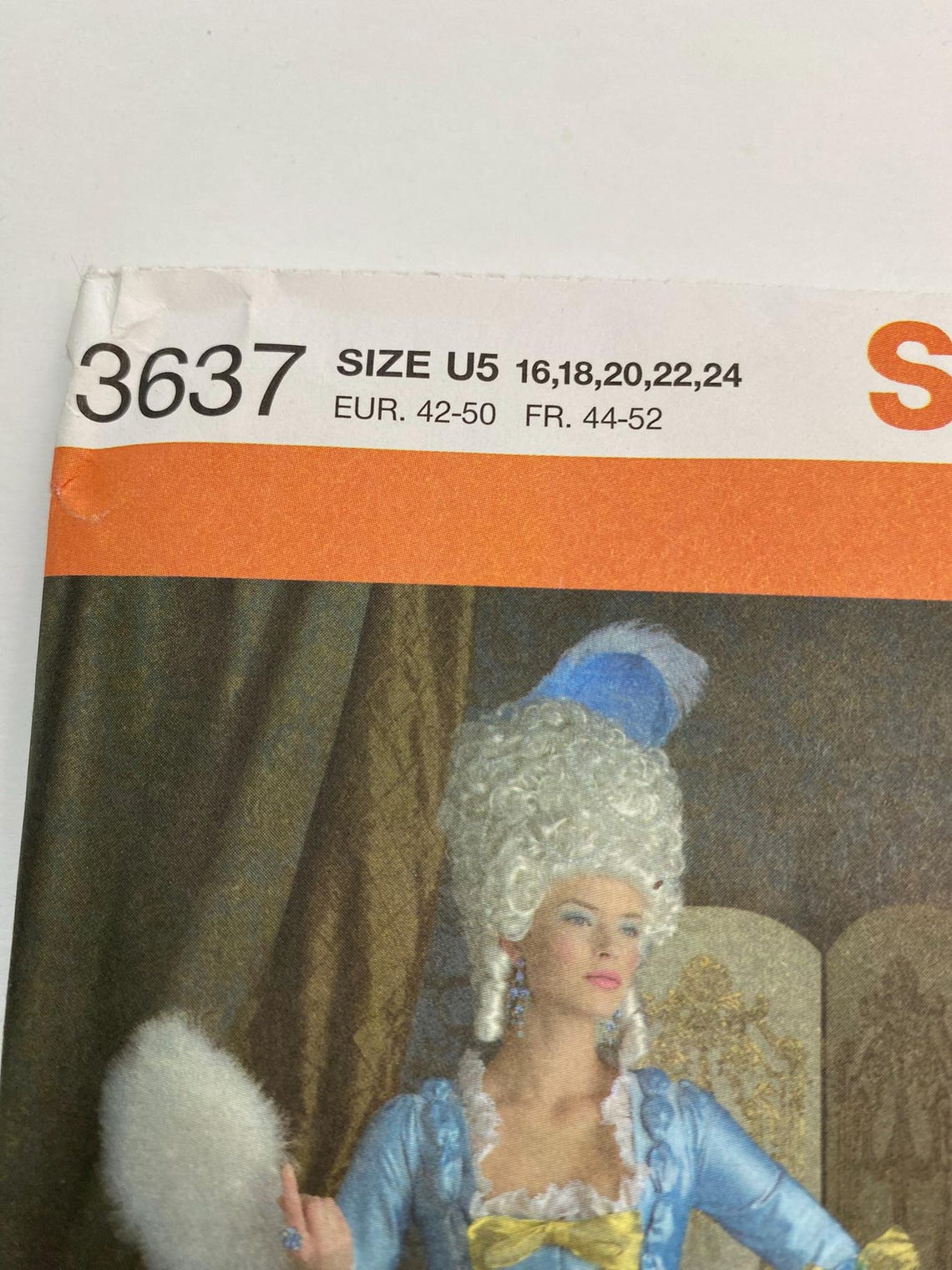 Simplicity 3637 French Revolution Dress Pattern Uncut Size U5 (16-18-20 ...