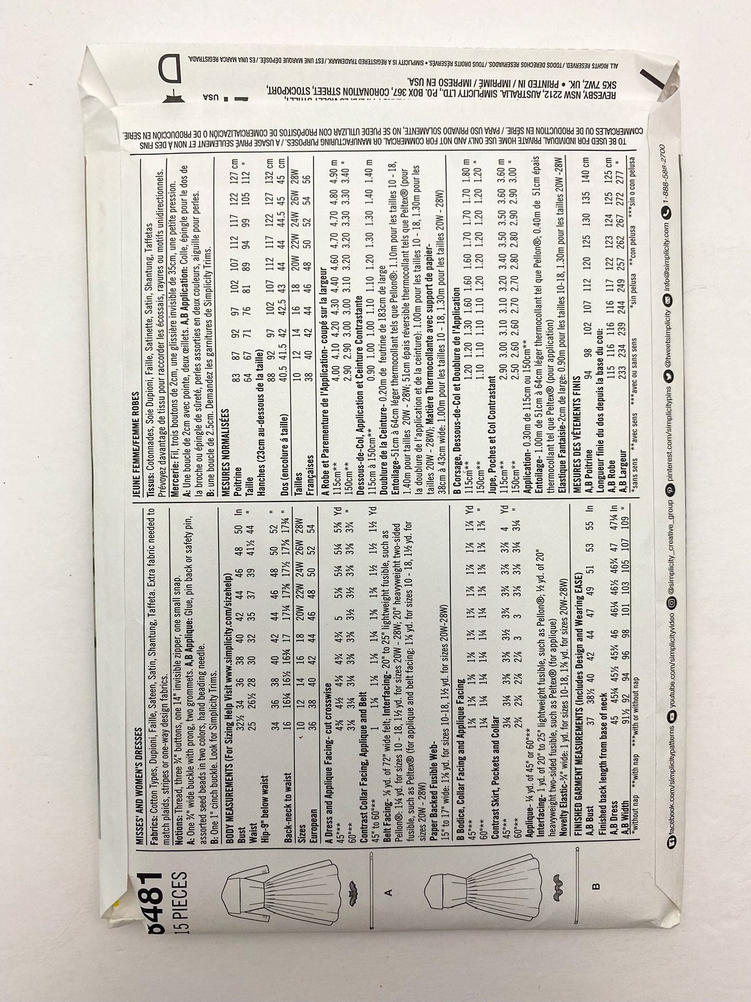 Simplicity 8481 Pin up Dress Super Hero Theme Costume Uncut Sewing ...