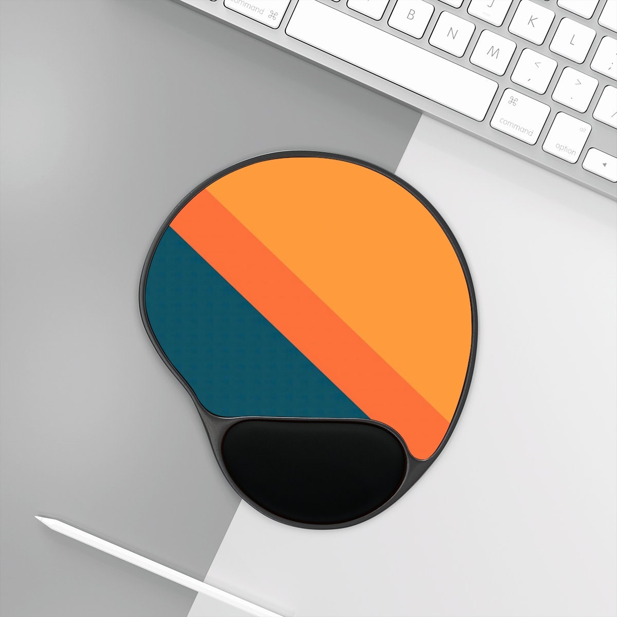 Orange Blue Abstract Desk Mat, Gaming Office Modern Gradient Desk Pad ...