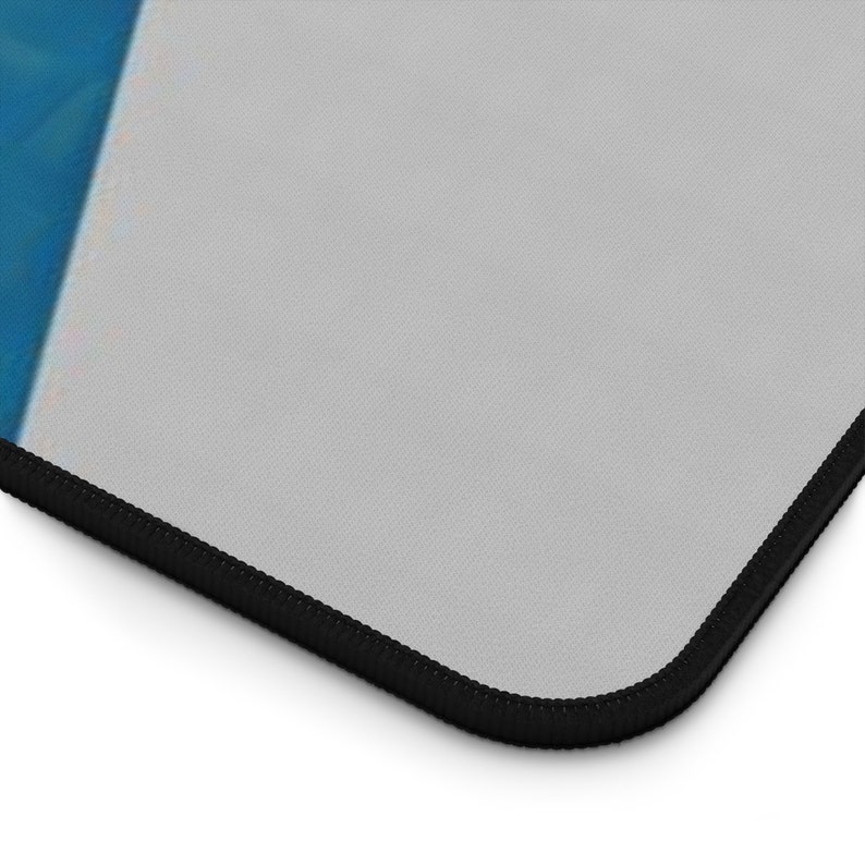 Abstract Gray & Blue Desk Mat: Modern Geometric Office Decor - Etsy