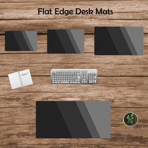 Monochrome Gray Abstract Desk Mat, Geometric Gradient Office Desk Pad ...