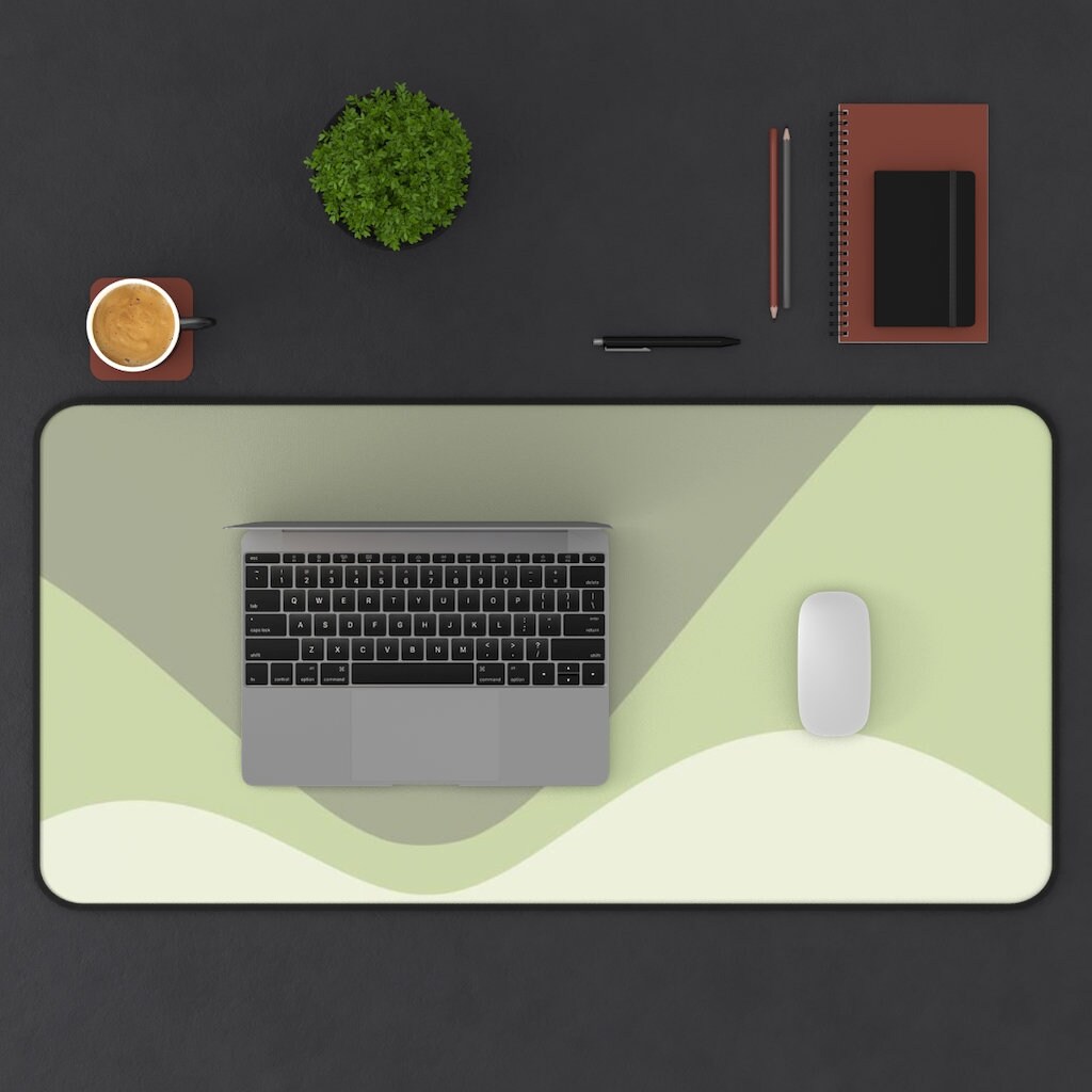 Sage Green Abstract Desk Mat: Modern Office Decor - Etsy
