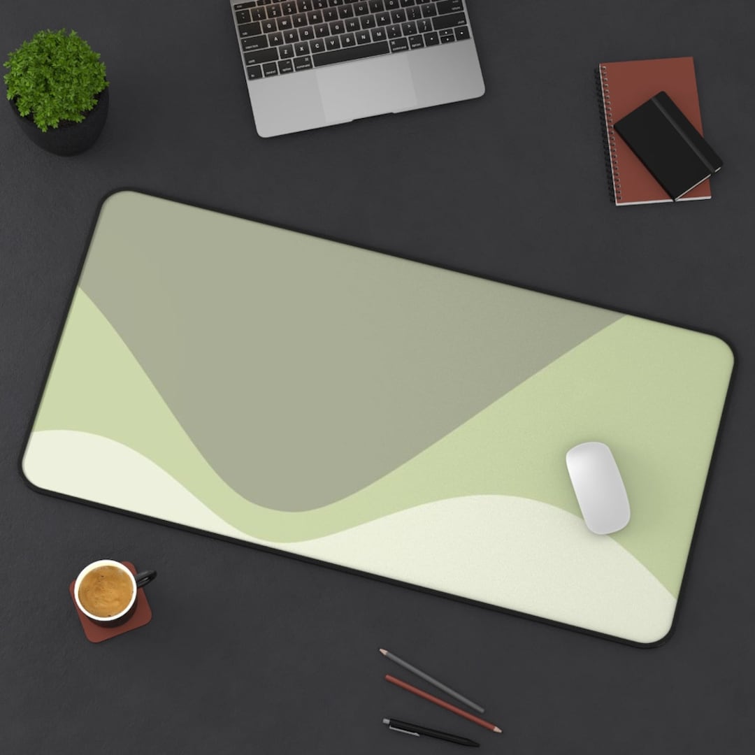 Sage Green Abstract Desk Mat: Modern Office Decor - Etsy