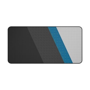 Abstract Gray & Blue Desk Mat: Modern Geometric Office Decor - Etsy