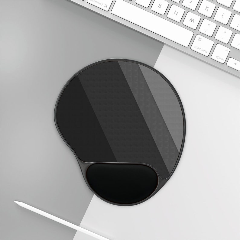 Monochrome Gray Abstract Desk Mat, Geometric Gradient Office Desk Pad ...