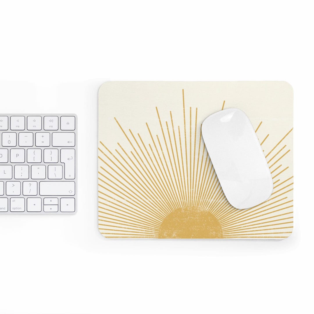 Sunrise Inspired Mouse Pad, Golden Rays Desk Mat, Office Decor, Gift ...