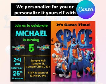 Space Jam 2 Birthday Invitation Space Jam A New Legacy - Etsy