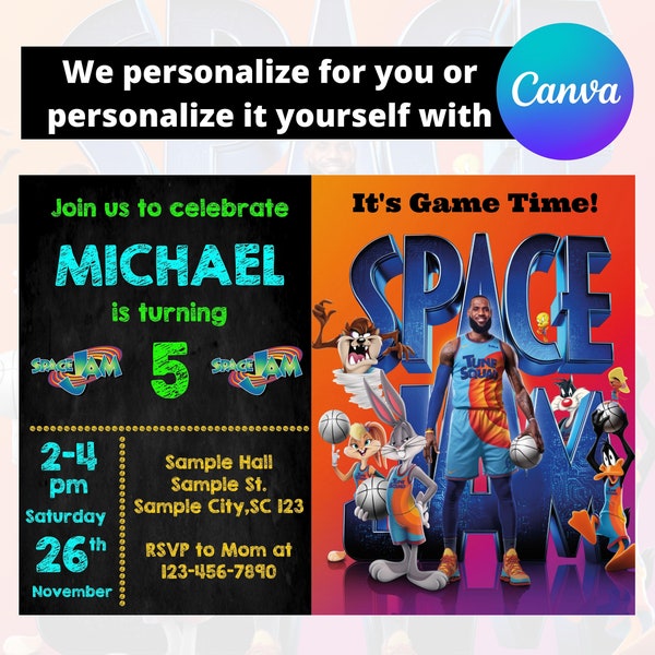 Space Jam 2 Invitation - Etsy