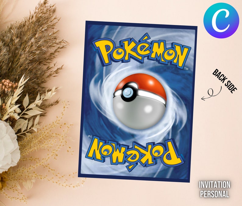Editable and Personalized Pokemon Party Invite | Pokemon Card Birthday ...