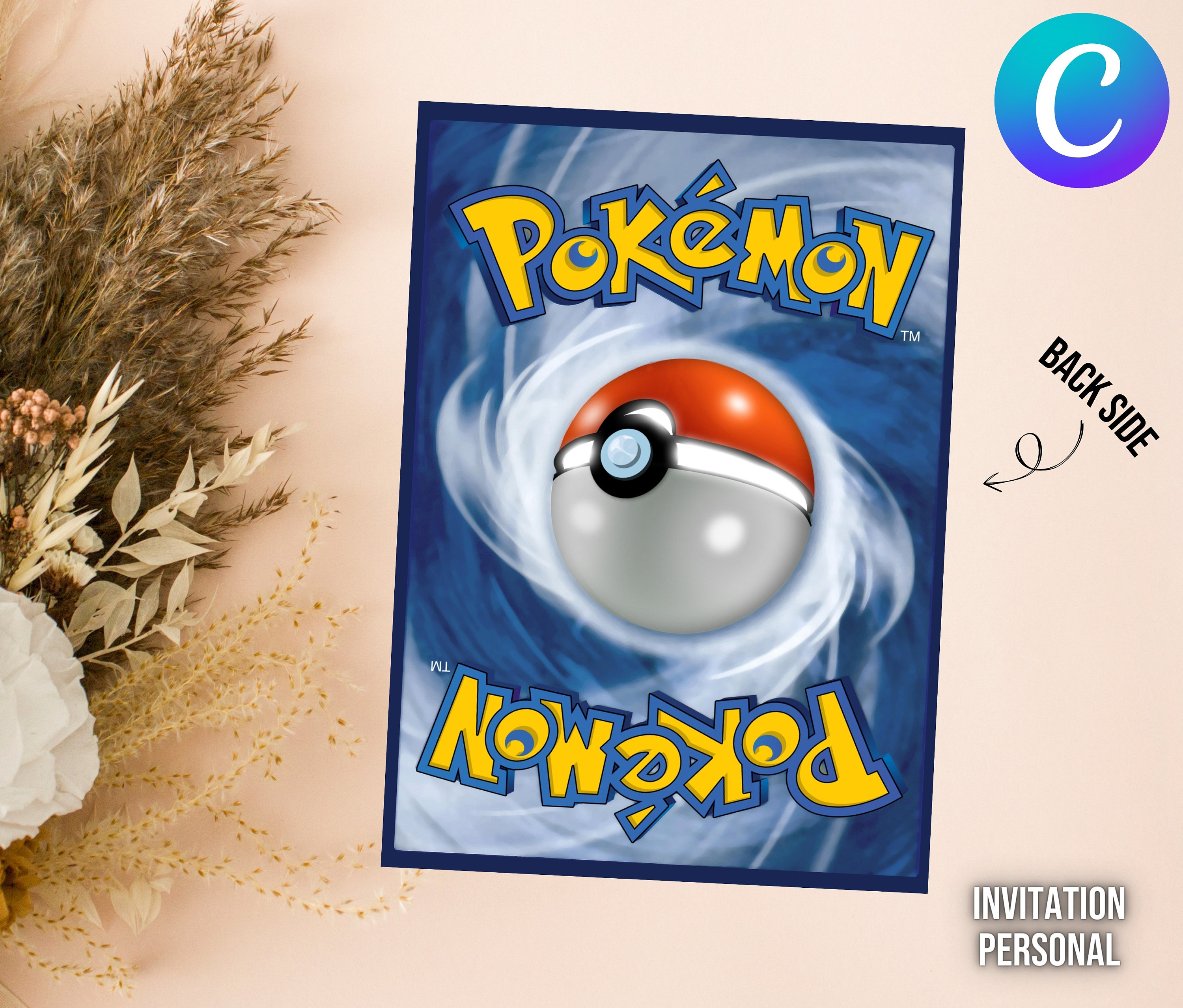 Editable and Personalized Pokemon Party Invite | Pokemon Card Birthday ...