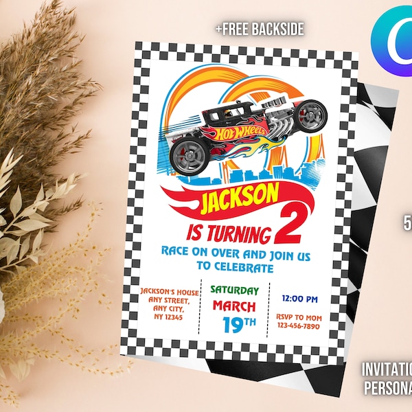 Hot Wheels Cars Birthday Invitation - Etsy