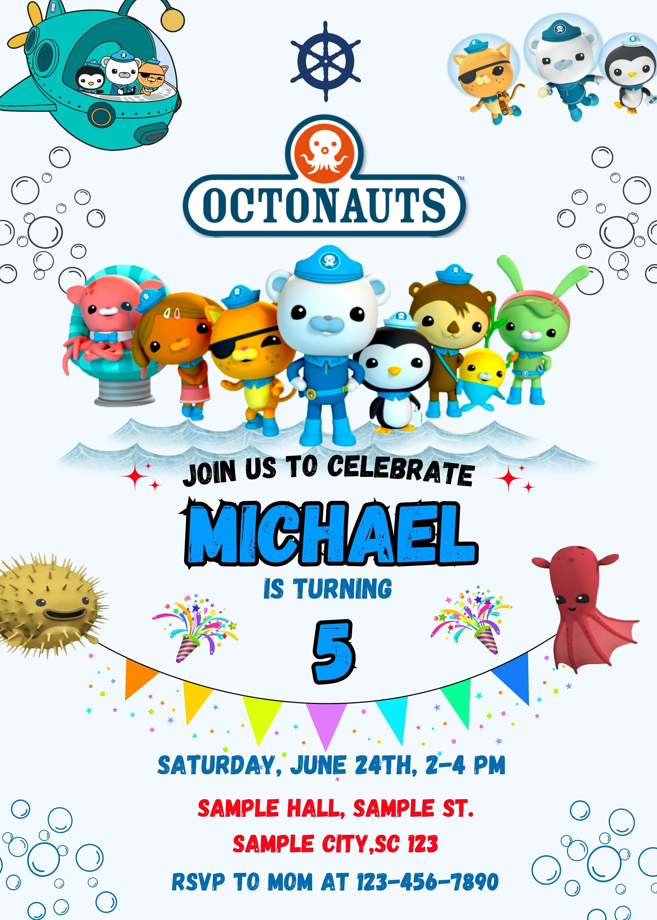 Editable Octonauts Invitation Octonauts Party Supplies - Etsy Canada