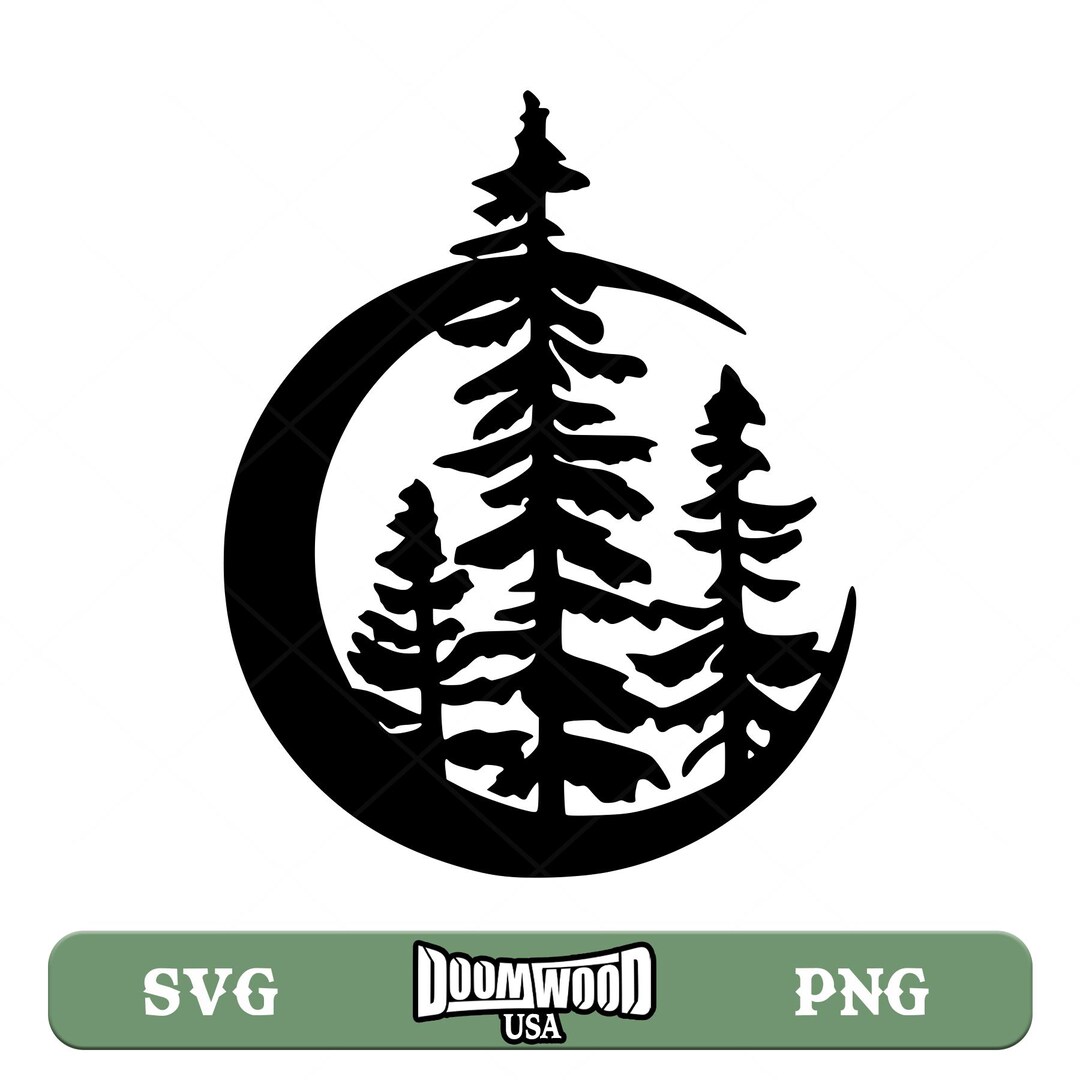 Tree Moon SVG PNG - Etsy