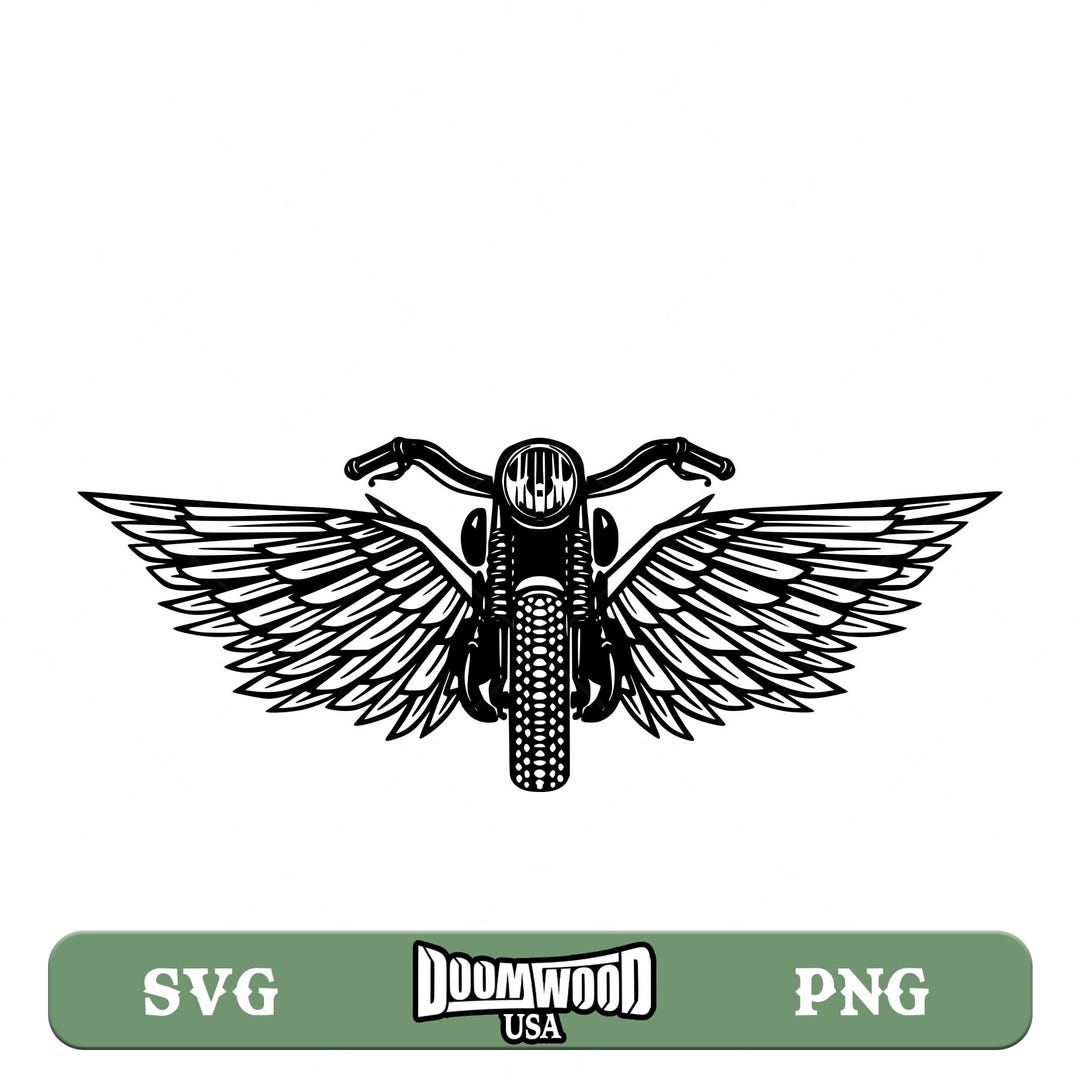 Motorcycle With Angel Wings Svg Png - Etsy