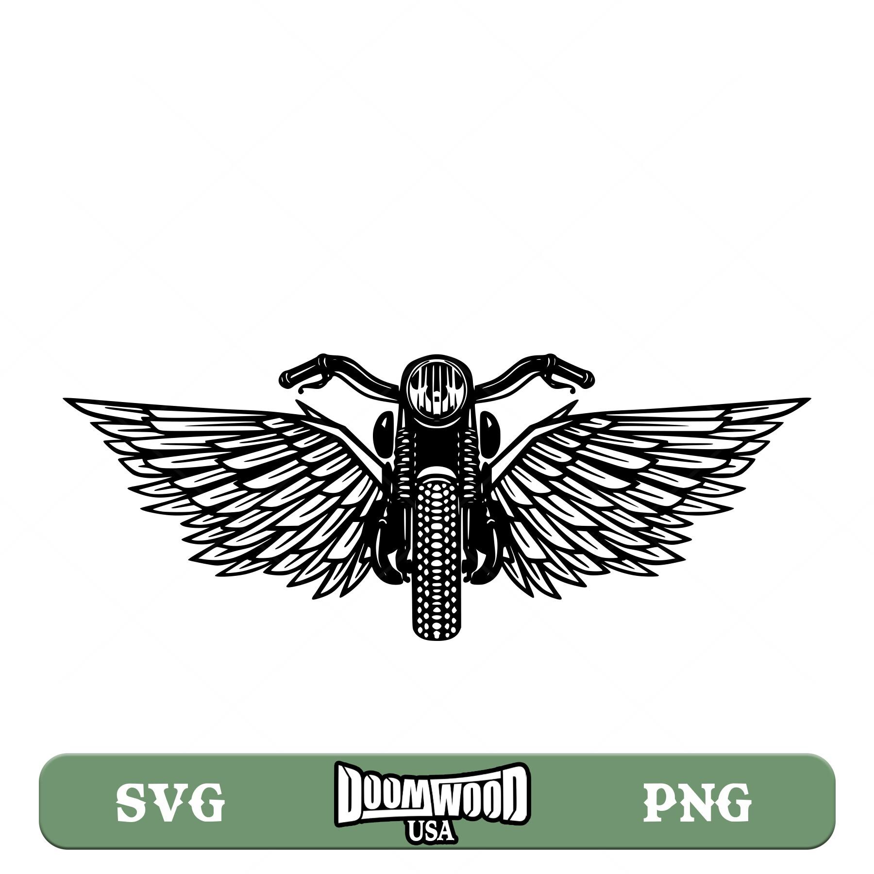 Motorcycle With Angel Wings Svg Png - Etsy
