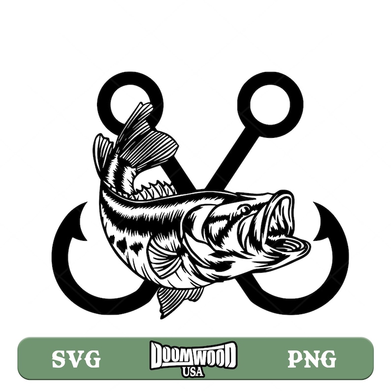 Bass Hook Svg Png Fishing Largemouth Smallmouth Bass Svg - Etsy