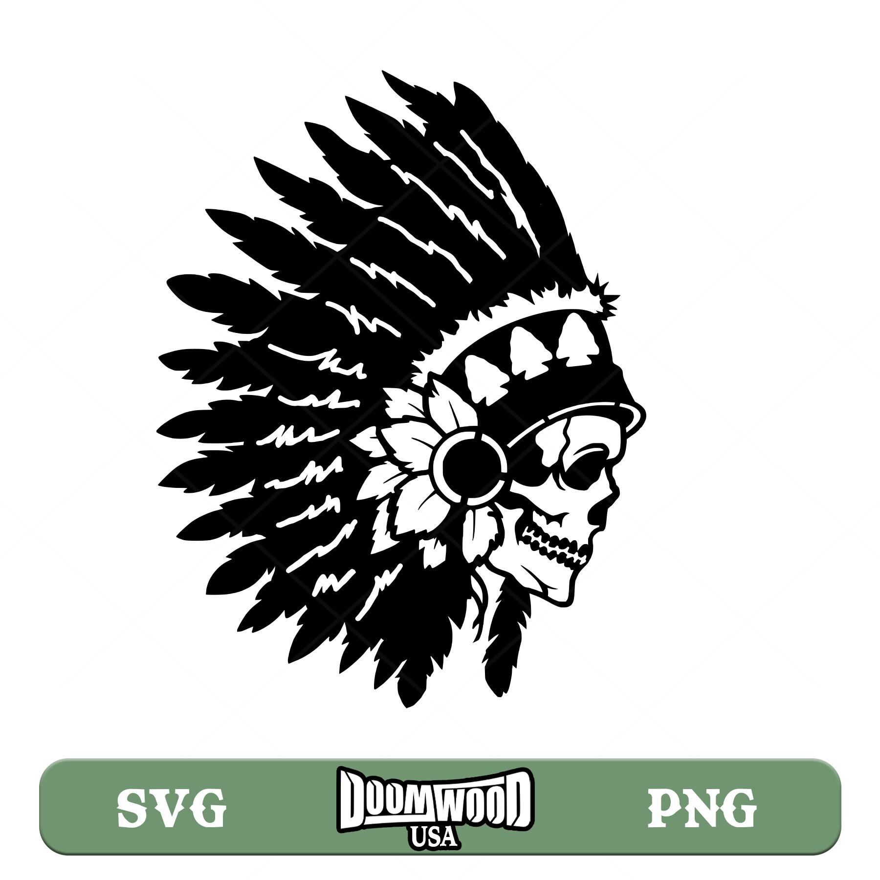 Native Skull Png Svg Native American America Feathers Svg - Etsy