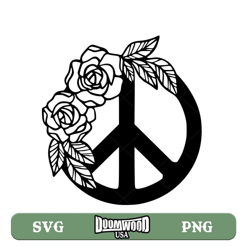 Peace Sign Flowers Svg Png - Etsy