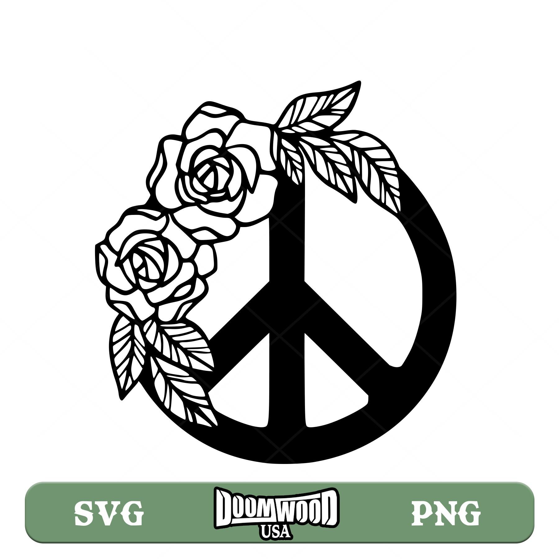 Peace Sign Flowers Svg Png - Etsy