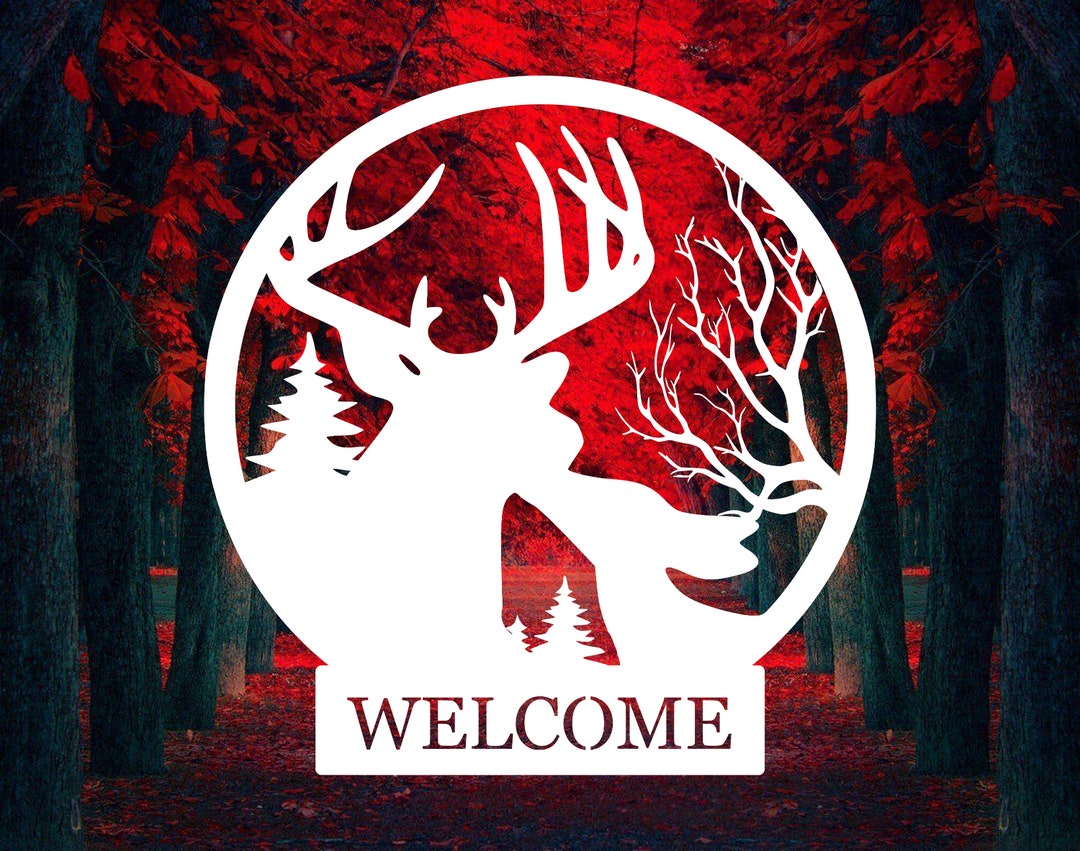 Deer Welcome Sign DXF SVG PNG - Etsy