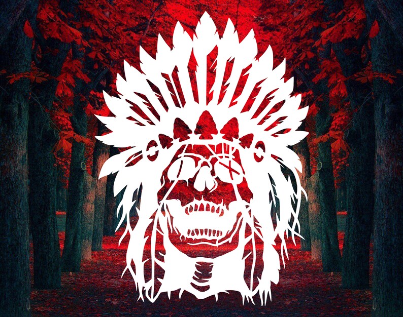 Native Arrowhead Skull PNG SVG DXF - Etsy