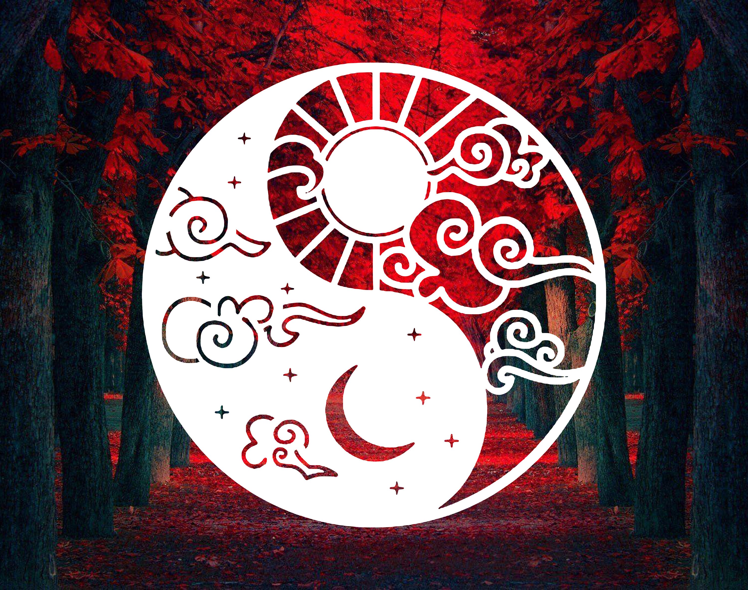 Yin Yang Sol Luna DXF SVG PNG - Etsy México