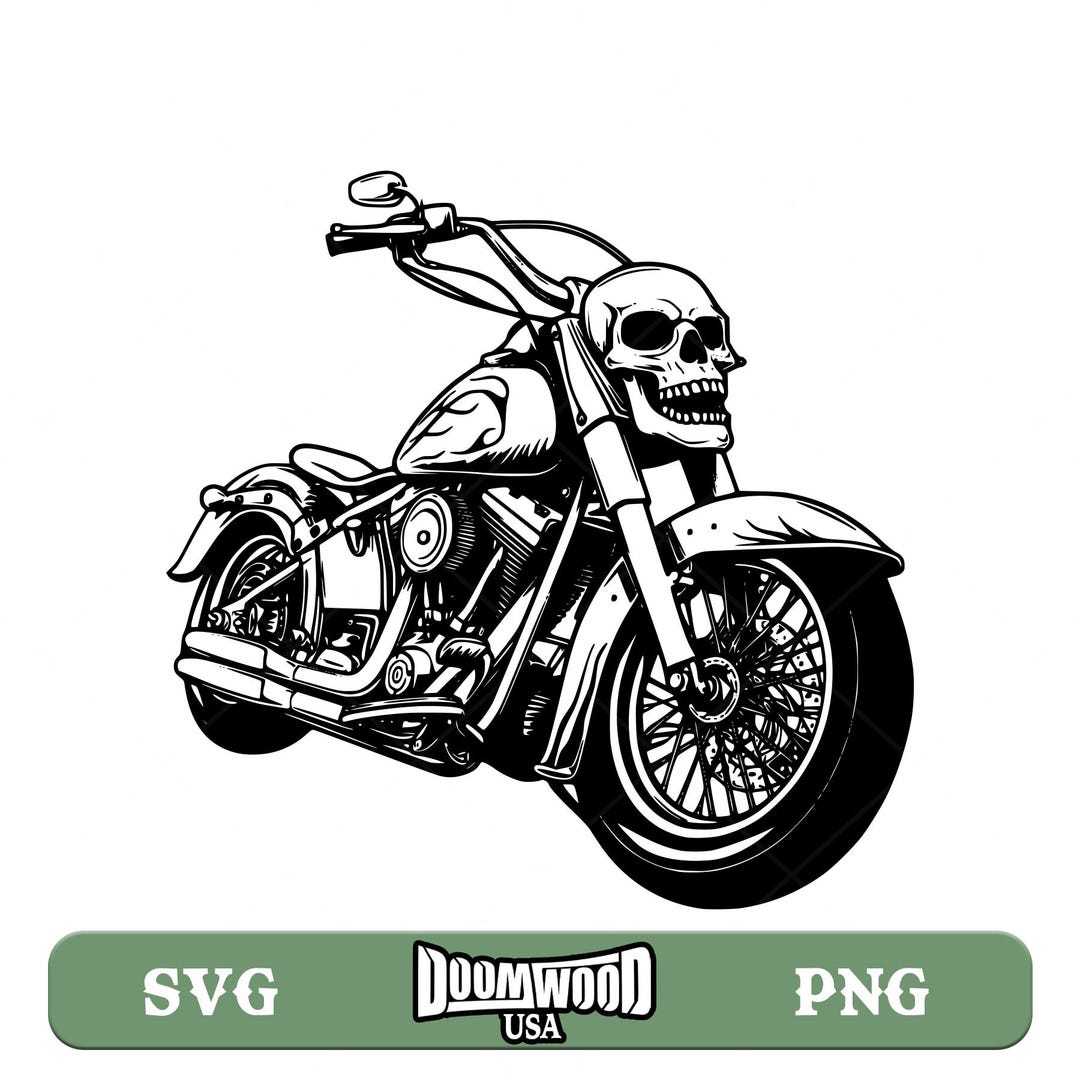 Skull Chopper Svg Png Motorcycle Skeleton Svg Png - Etsy