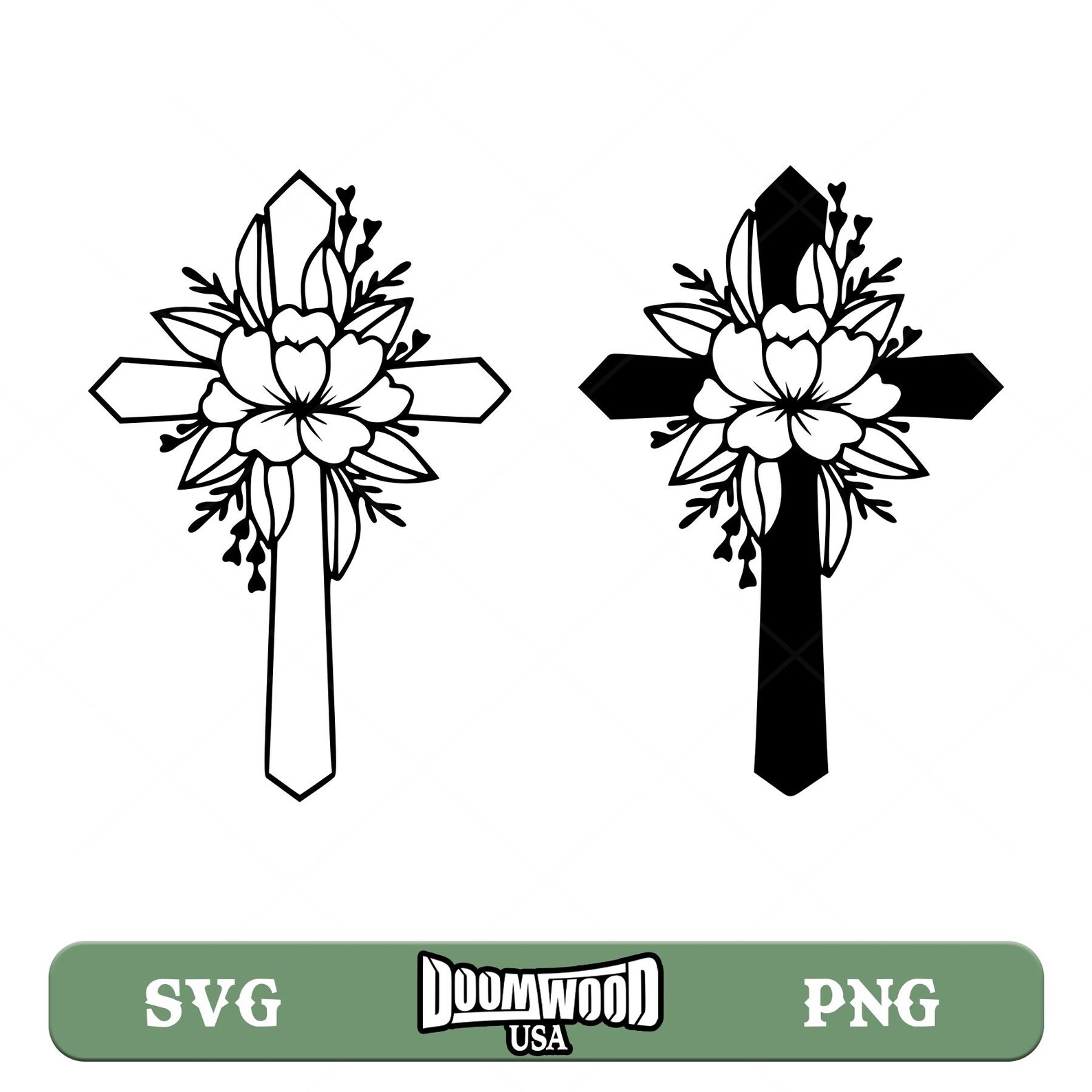 Floral Cross SVG PNG Religous Cross Svg - Etsy