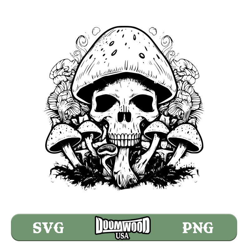 Skull Mushroom Svg Png Shroom Shrooms Trippy Svg - Etsy