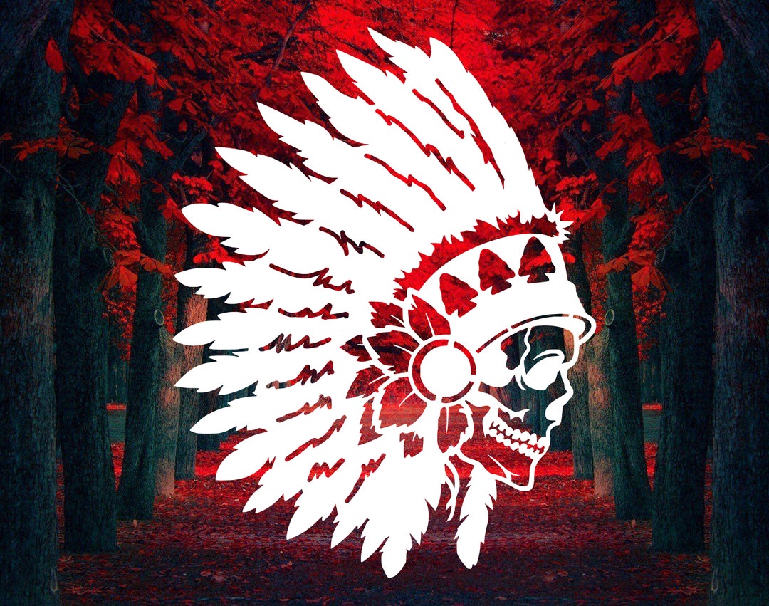 Native Skull PNG SVG DXF - Etsy