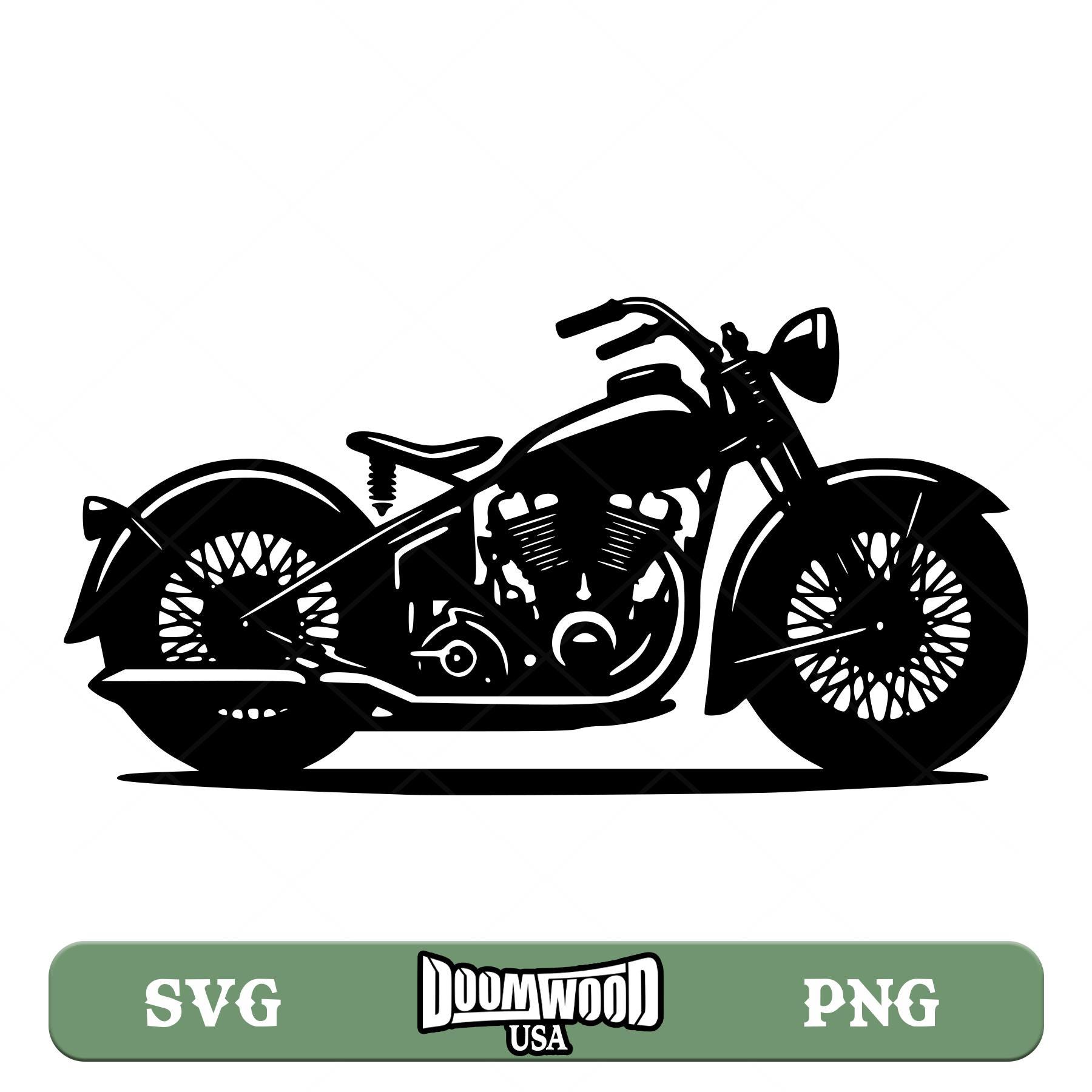 Motorcycle Sideview Svg Png Chopper Bobber - Etsy
