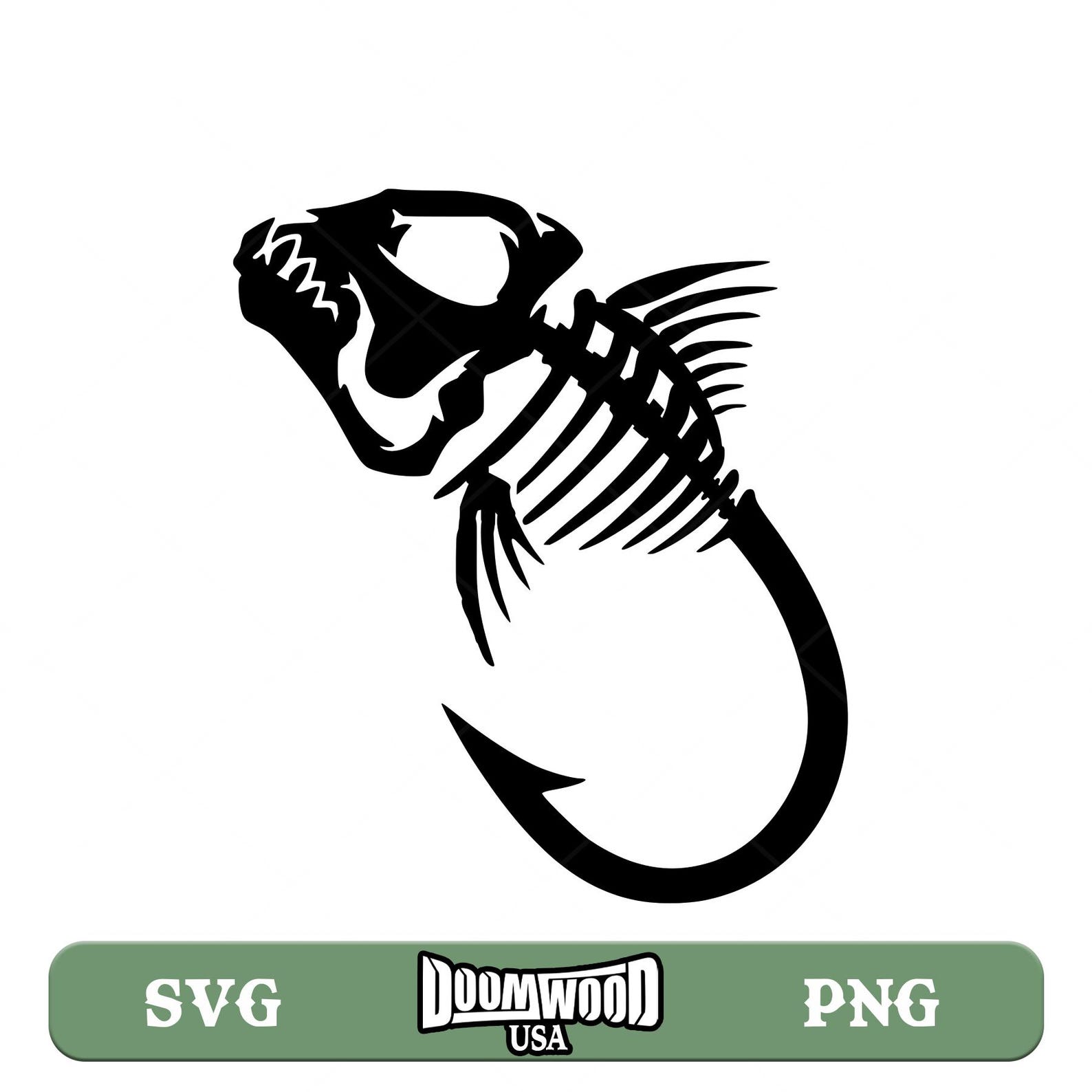 Fishbone SVG PNG - Etsy