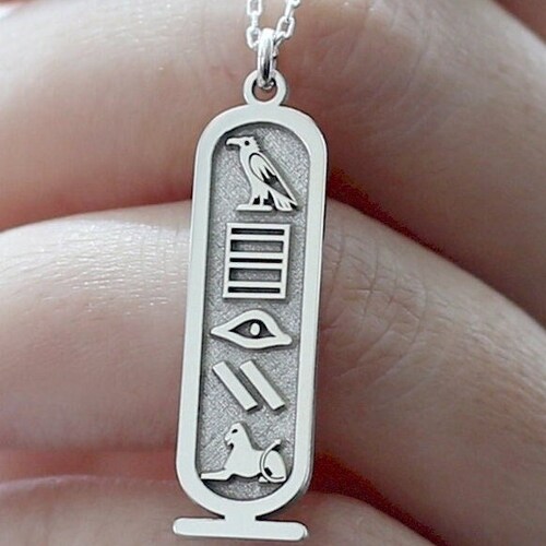 Cartouche Egyptian Hieroglyphic Name Necklace 925 Sterling - Etsy