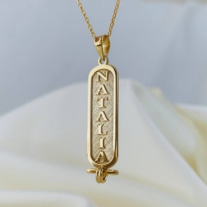 Cartouche Necklace, Cartouche Name Necklace, Nameplate Necklace ...