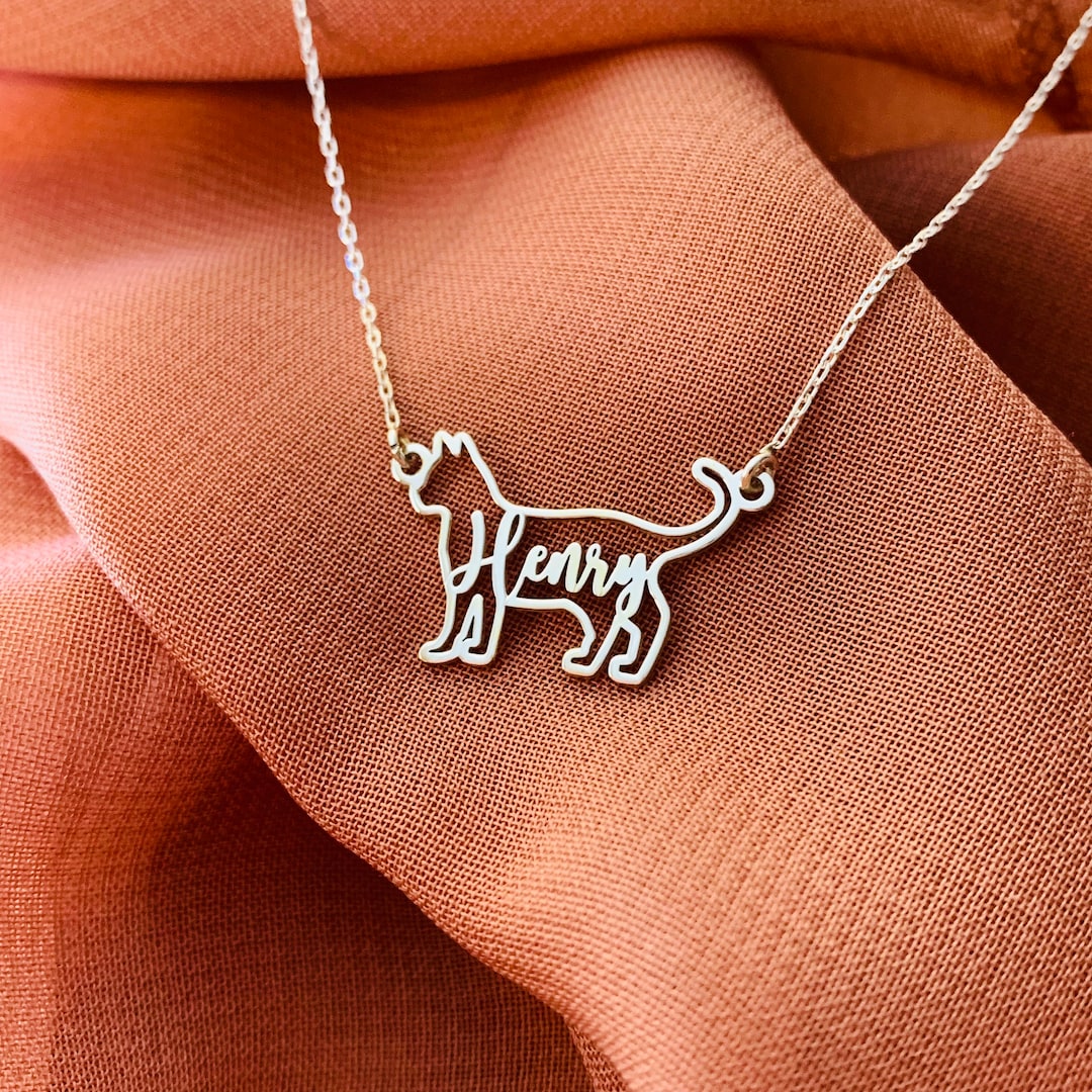 Cat Necklace, Custom Cat Name Necklace, Cat Pendant Necklace, Engraved ...