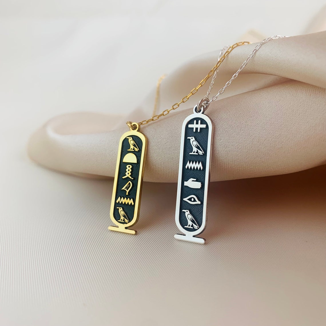 Egyptian Necklace Hieroglyph Egypt Necklace Jewelry Egyptian - Etsy