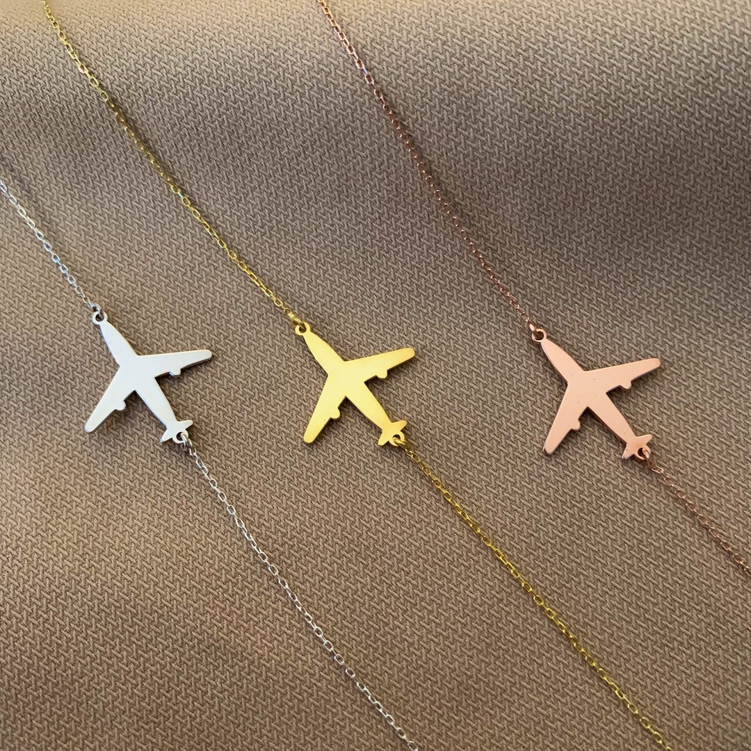 Airplane Necklace, Airplane Necklace for Women, Side Ways Cross ...