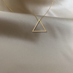 Triangle Necklace, 925 Sterling Silver Triangle Necklace, 14K Gold ...