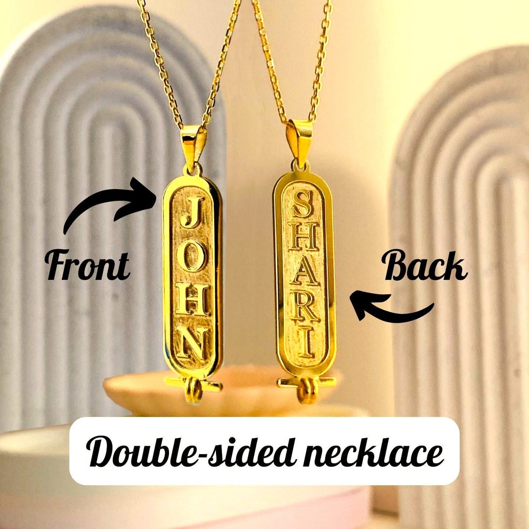 Custom Double - Sided Name Necklace, Double Sided Name Necklace for ...