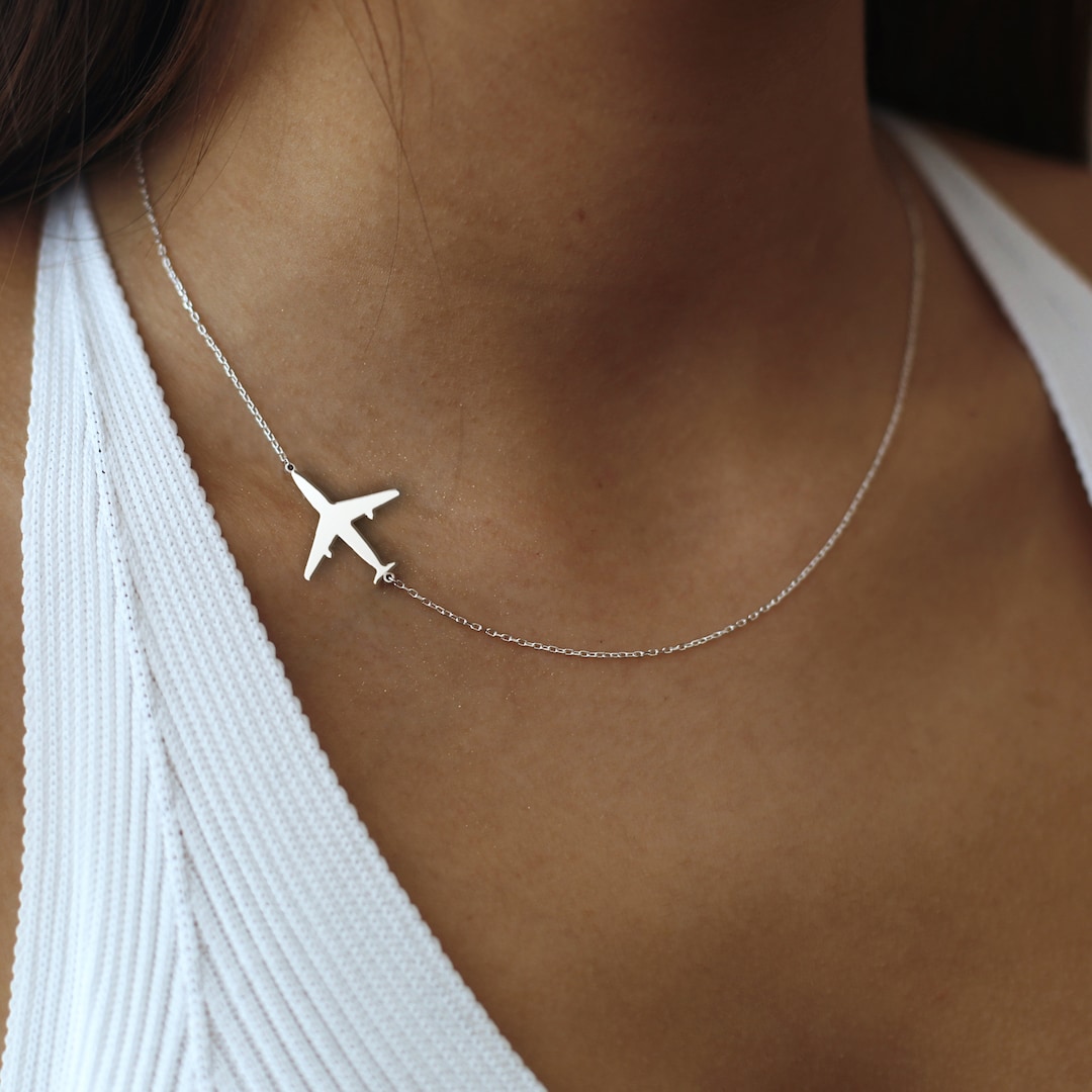 Airplane Necklace, Plane Necklace, Airplane Necklace for Women, Travel ...