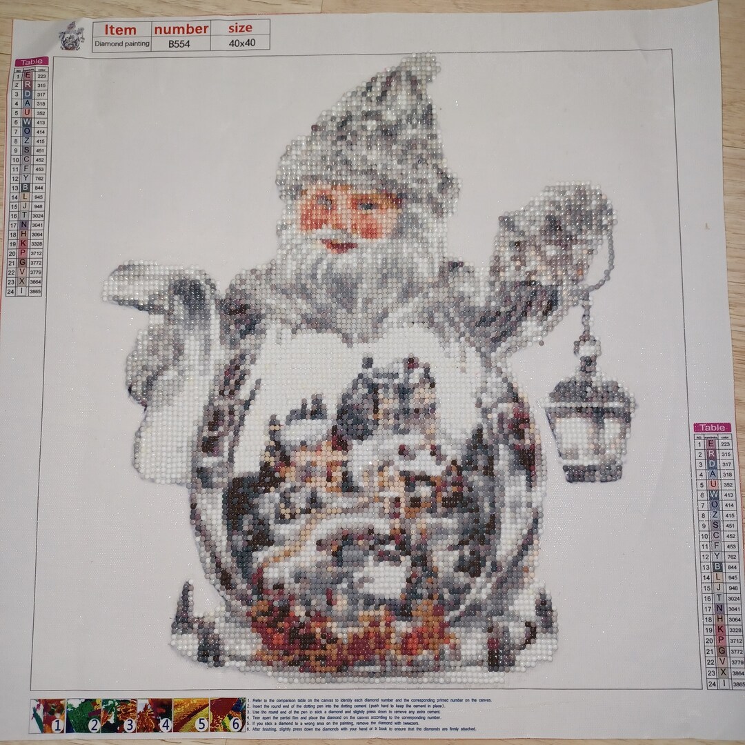 White Santa Father Christmas 3D Diamond Painting- Santa Painting With ...