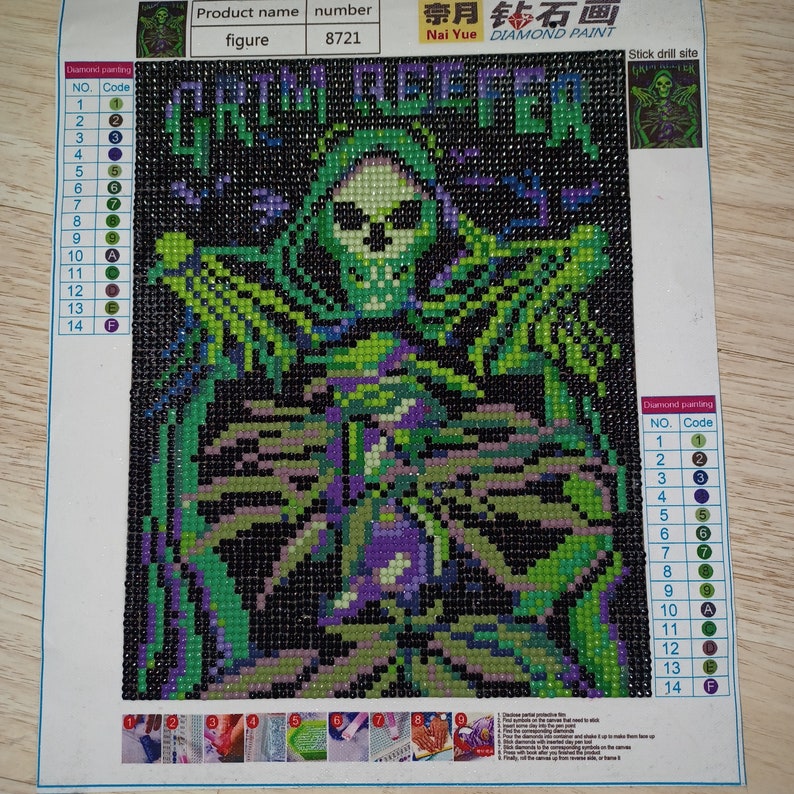 Completed Reefer Reaper 3D Diamond Painting Reaper Painting With ...