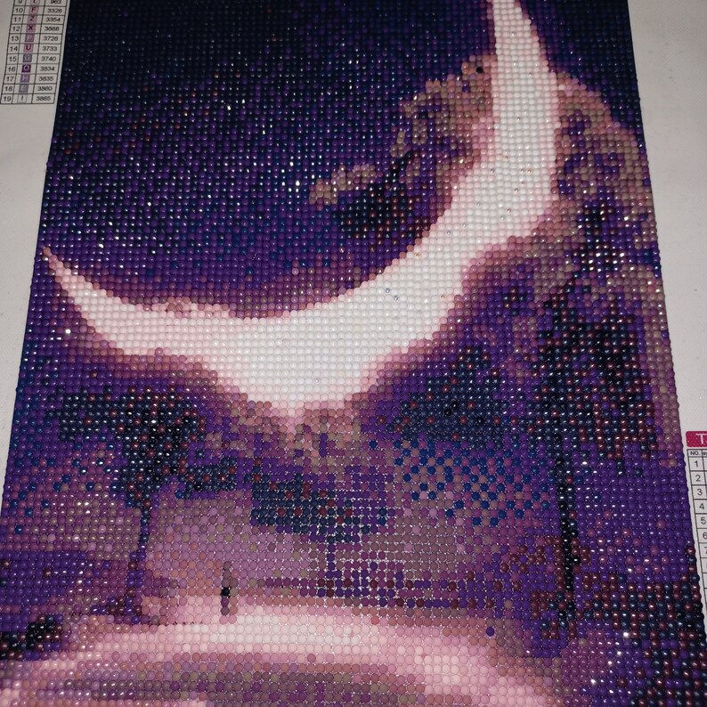 Completed Moon 3D Diamond Painting Moon Vlouds Painting With Diamonds ...